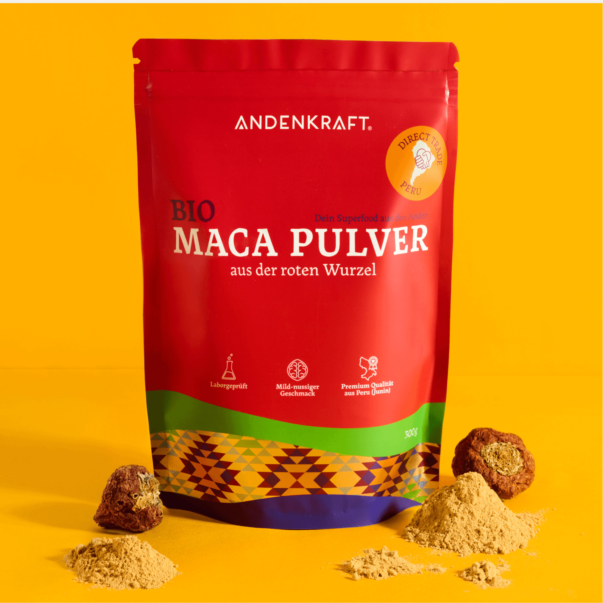 Maca Pulver Bio | Aus der roten Wurzel | Das Original aus Peru